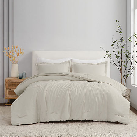 Brookyln Loom 100 Linen Cover 3-Pc. Comforter Set  Full/Queen - Natural
