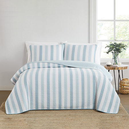 Click here for Truly Soft Aiden Stripe Quilt Set  One Size  Blue prices