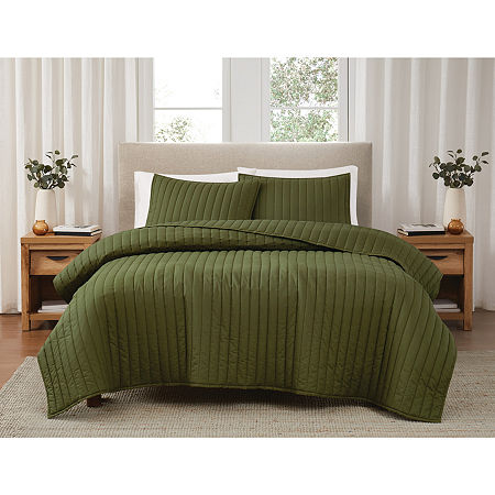 Click here for Brooklyn Loom Solid Cotton Percale Quilt Set  One... prices