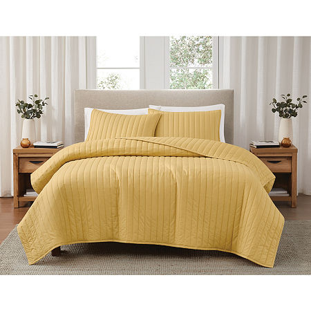 Click here for Brooklyn Loom Solid Cotton Percale Quilt Set  One... prices