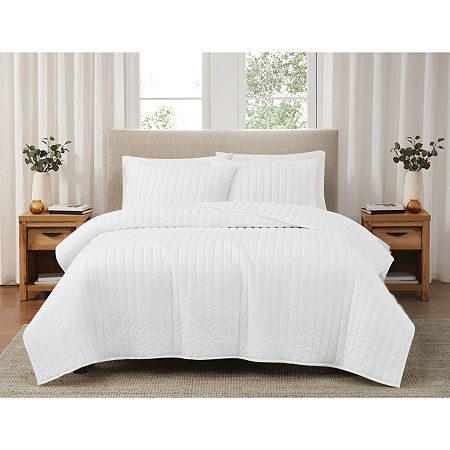 Click here for Brooklyn Loom Solid Cotton Percale Quilt Set  One... prices