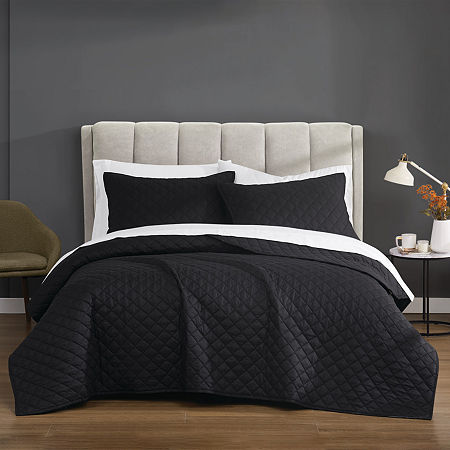 Click here for Cannon Solid Percale Quilt Set  One Size  Black prices