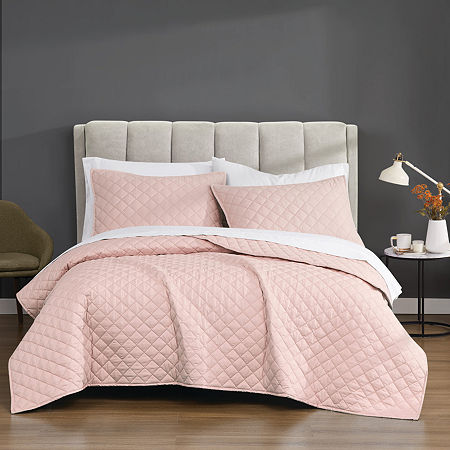 Click here for Cannon Solid Percale Quilt Set  One Size  Pink prices