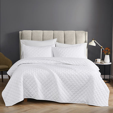 Click here for Cannon Solid Percale Quilt Set  One Size  White prices