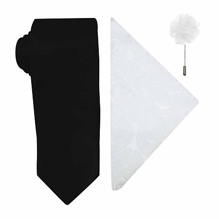 Click here for J. Ferrar Solid Tie Set  One Size  Black prices