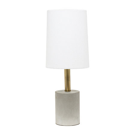 Lalia Home Brass Concrete Table Lamp - White