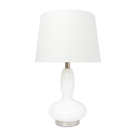 Lalia Home Glass Dollop Table Lamp - White