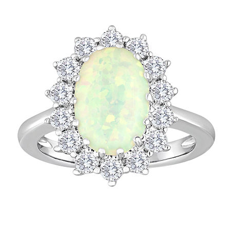 Click here for Womens Lab Created White Opal Sterling Silver Cock... prices