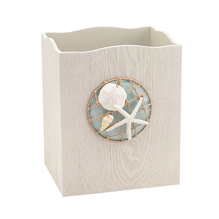 Avanti Seaglass Seashell and Netting Resin Wastebasket - Multi