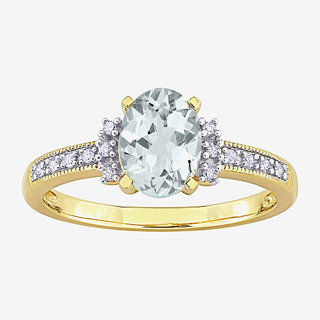 Click here for Womens Diamond Accent Genuine Blue Aquamarine 18K... prices