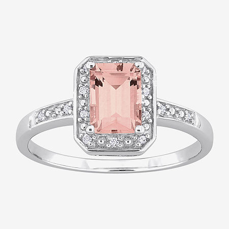 Click here for Womens Diamond Accent Genuine Pink Morganite Sterl... prices