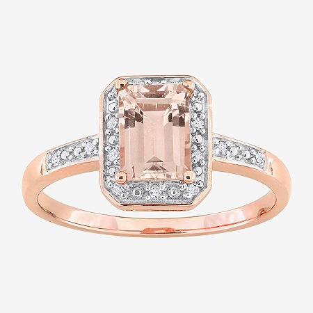 Click here for Womens Diamond Accent Genuine Pink Morganite 18K R... prices