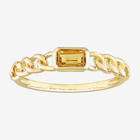 Click here for Womens Genuine Yellow Citrine 10K Gold Stackable R... prices