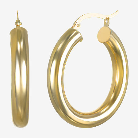 Click here for 14K Gold 5mm x 25 - 40mm Hoop Earrings  One Size... prices