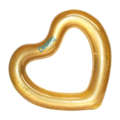 Coconut Float Gold Glitter Heart Pool Float - JCPenney