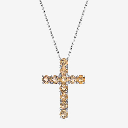 Click here for Womens Gemstone Sterling Silver Cross Pendant Neck... prices
