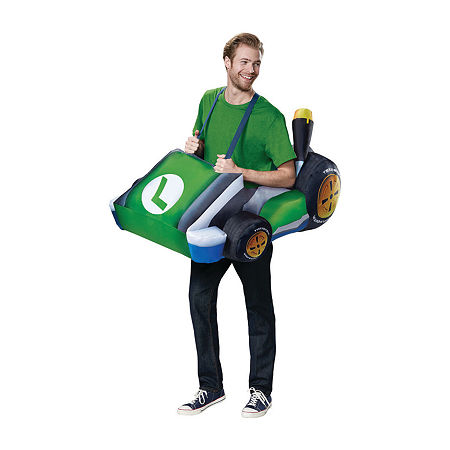 Click here for Mens Kart Inflatable Luigi Costume  Large  Green prices