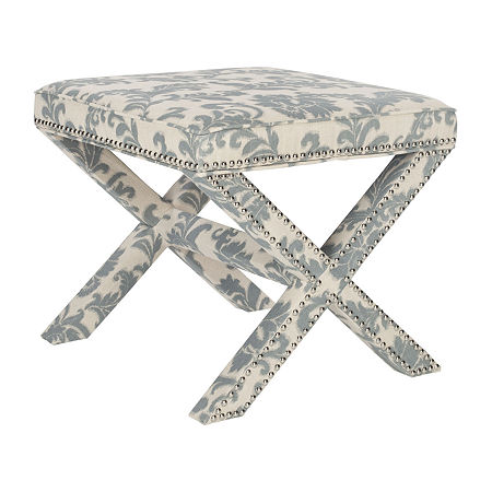 Click here for Palmer Nailhead Trim Footstool  One Size  Beige prices