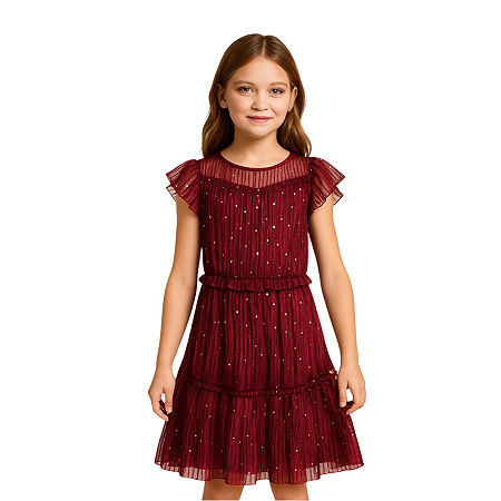 Click here for Lilt Big Kid Girls Embellished Short Sleeve Ruffle... prices