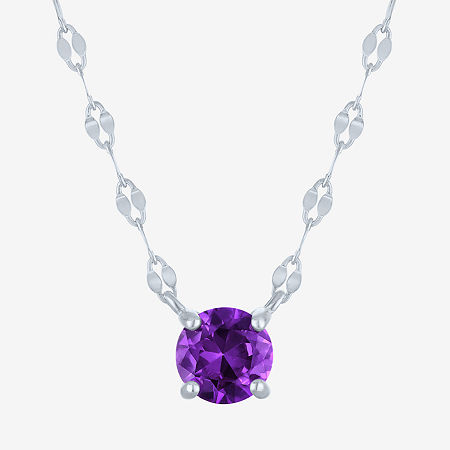 Click here for Gemstone Sterling Silver Round 16 Inch Pendant Nec... prices