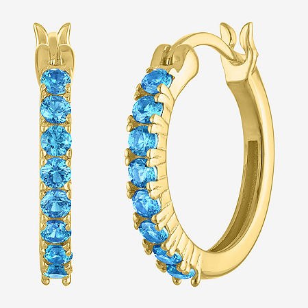 Click here for Gemstone 14K Gold Over Silver 16mm Hoop Earrings... prices