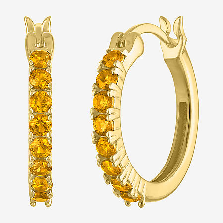 Click here for Gemstone 14K Gold Over Silver 16mm Hoop Earrings... prices