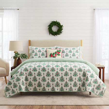 Click here for Martha Stewart Holly 3-pc. Quilt Set  One Size  Gr... prices