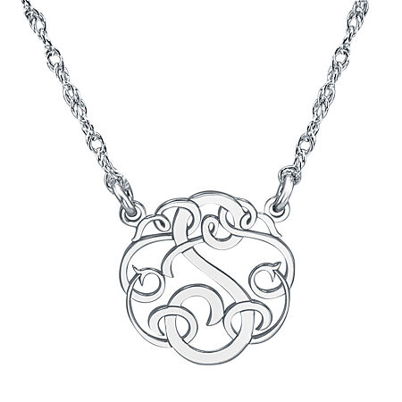 Click here for Personalized 15mm Ribbon-Style Initial Pendant Nec... prices