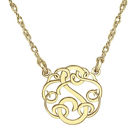 Click here for Personalized 15mm Ribbon-Style Initial Pendant Nec... prices