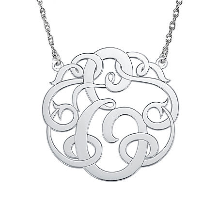 Click here for Personalized 25mm Ribbon-Style Initial Pendant Nec... prices