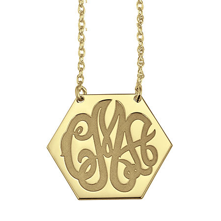Click here for Personalized Monogram Initials Hexagon Pendant Nec... prices