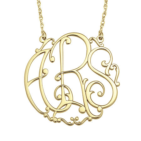 Click here for Personalized 30mm Ivy Monogram Initials Pendant Ne... prices