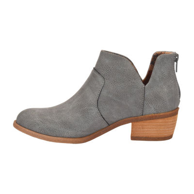 BOC by Born Womens Lucy Stacked Heel Booties, Color: Light Grey - JCPenney