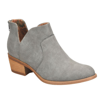 BOC by Born Womens Lucy Stacked Heel Booties, Color: Light Grey - JCPenney