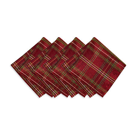 Click here for Elrene Shimmering Plaid Napkins - Set of 4 prices