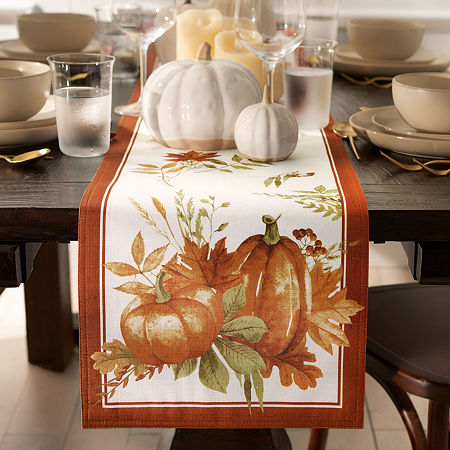 Click here for Autumn Pumpkin Grove Fall Table Runner - Multi prices