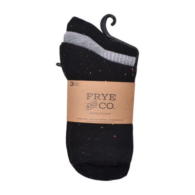 Frye and Co. Womens 3 Pair Crew Socks, Color: Black Rust Gray - JCPenney