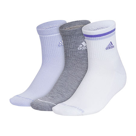 adidas Womens 3-Pk. Cushioned Sport 2.0 High Quarter Socks 5159153A - Violet Tone Purple/medium Grey Heather/w