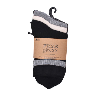 Frye and Co. Rib Shortie Womens 3 Pair Crew Socks, Color: Navy Stripe ...