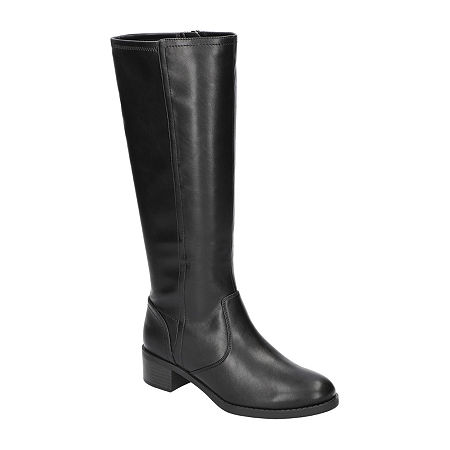 Easy Street Womens Tucker Plus Athletic Shafted Stretch-For-Fit Tall Boots - Black