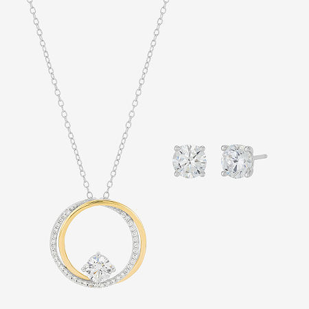 Click here for DiamonArt White Cubic Zirconia 14K Gold Over Silve... prices