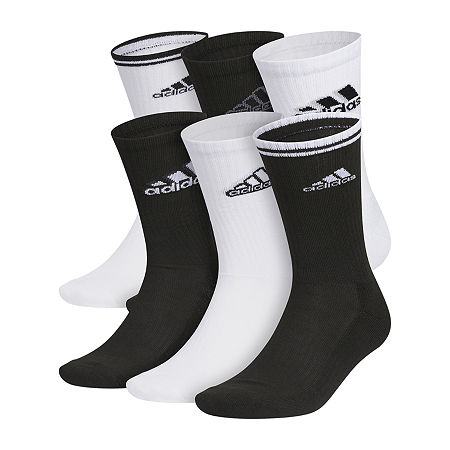 adidas Mens Mix 2.0 6-Pk. Athletic Cushioned Crew Socks - White