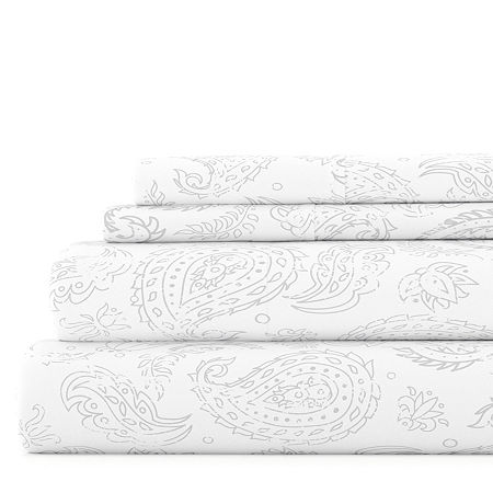 ienjoy Home The Farmhouse Chic Premium Ultra Soft Pattern 4-Pc. Sheet Set  California King - Grey Coarse Paisley