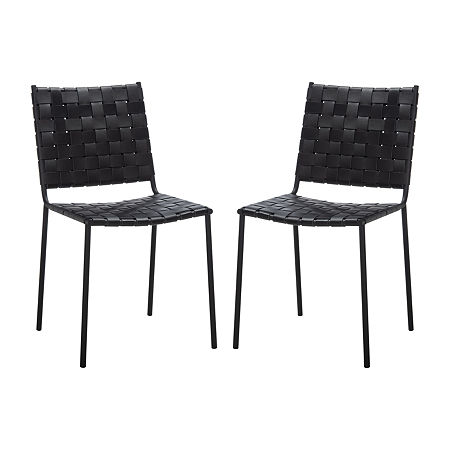 Click here for Wesson Leather Basket Woven Dining Chair - Set of... prices