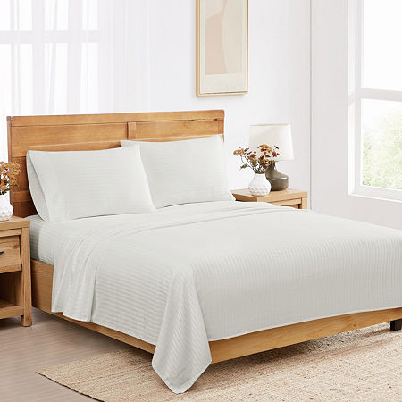 Click here for Royal Velvet Royal Velvet Dobby Stripe Sheet Set... prices