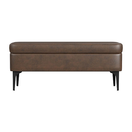 Click here for HOMEPOP Storage Bench  One Size  Brown prices
