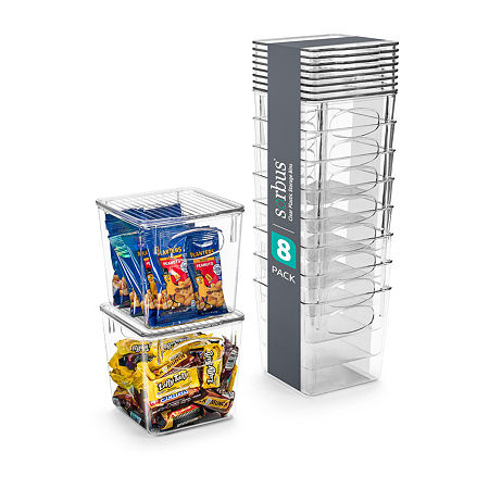 Sorbus Clear Small Plastic Storage Bins - for Kitchen Organization and Storage  Pantry  Fridge  Cabinets (8 Pack) - Clear