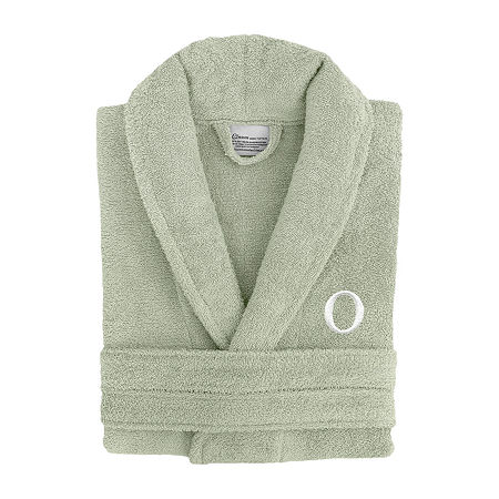 Linum Home Bookman Font 100 Turkish Cotton Unisex Terry Bathrobe - Green O