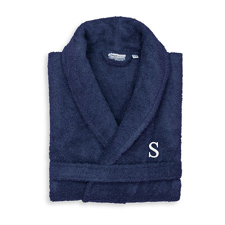Linum Home 100 Turkish Cotton Personalized Terry Bath Robe - Navy - S