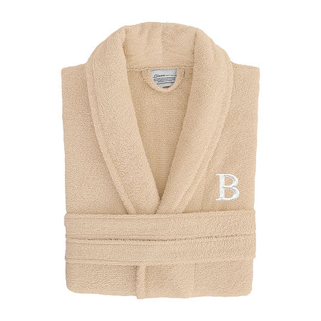Linum Home Bookman Font 100 Turkish Cotton Unisex Terry Bathrobe - Beige B